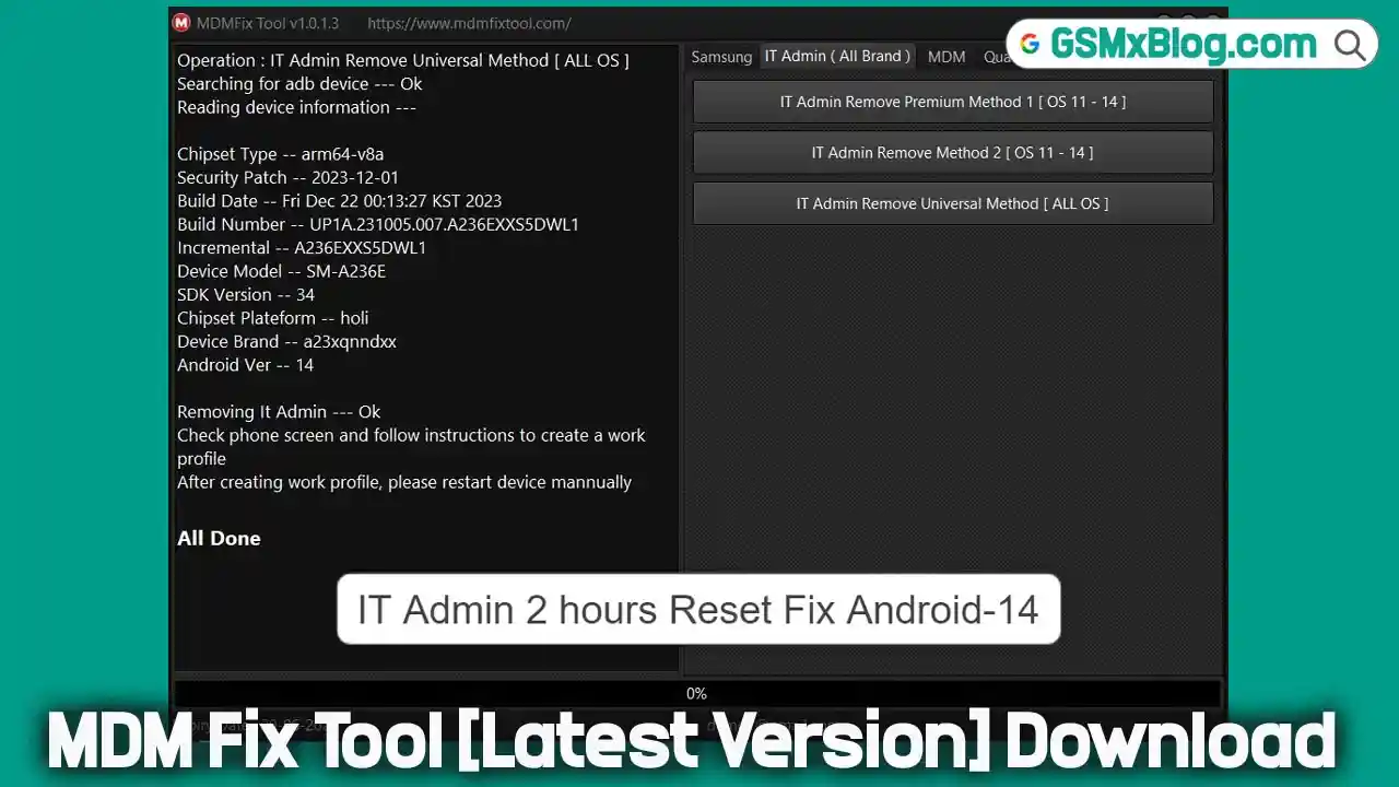 MDM Fix Tool v1.1.0.1 (Latest Version) Download – KG & MDM Unlock Solution